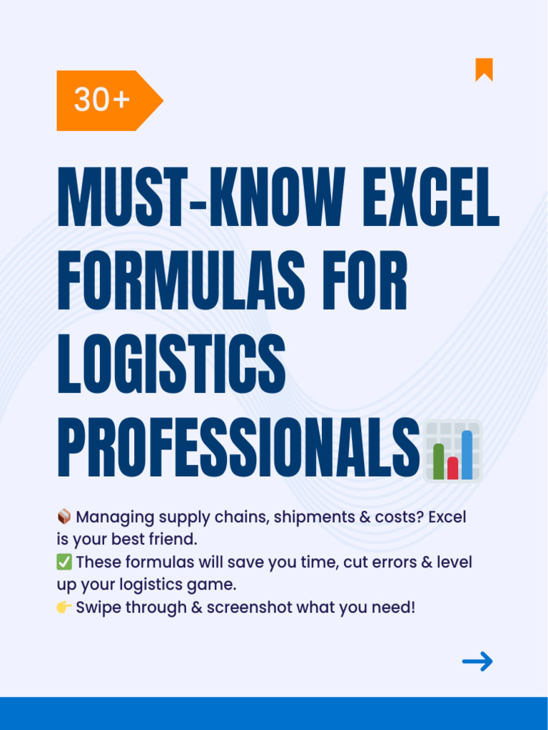Must-Know Excel Formulas For Logistics Professionals ? | PDF
