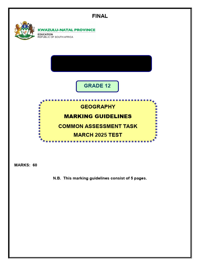 Geography Grade 12 March 2025 Final Memo | PDF | Flood | Oceans