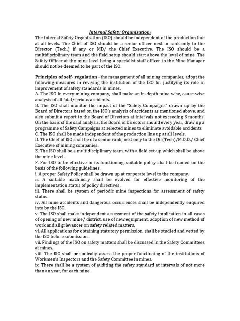 Mining Safety Regulations Overview | PDF | Mining | Safety