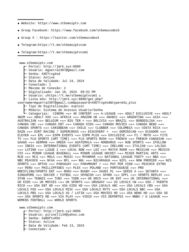 Xtream M3u Playlist 23.01.2024 | PDF | Latin America | Nbc