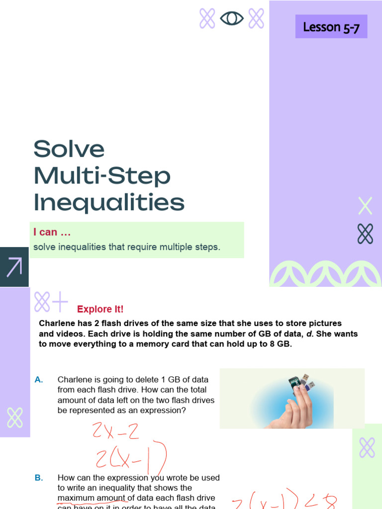 7.L5-7 Solve Multi-Step Inequalities | PDF | Inequality (Mathematics ...
