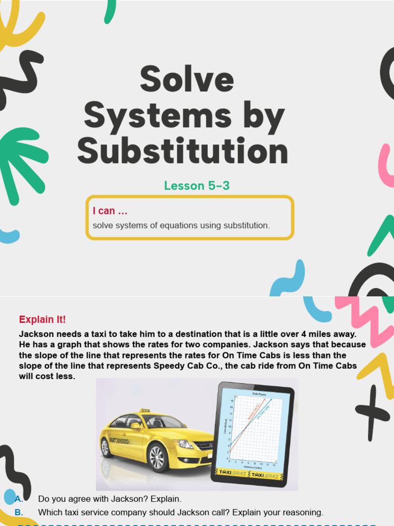 8.L5-3 Solve Systems by Substitution | PDF | Equations | Mathematical ...