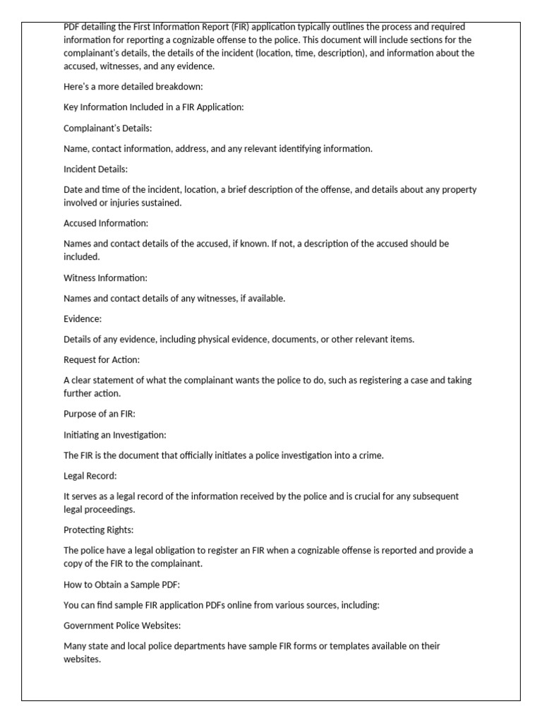 Fir Application | PDF