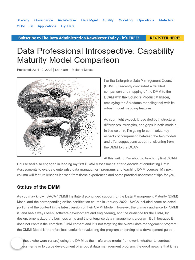 Data Professional Introspective_ Capability Maturity Model Comparison – TDAN.com | PDF | Data ...
