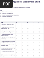 Buss-Perry Aggression Questionnaire Guide | PDF | Aggression | Anger