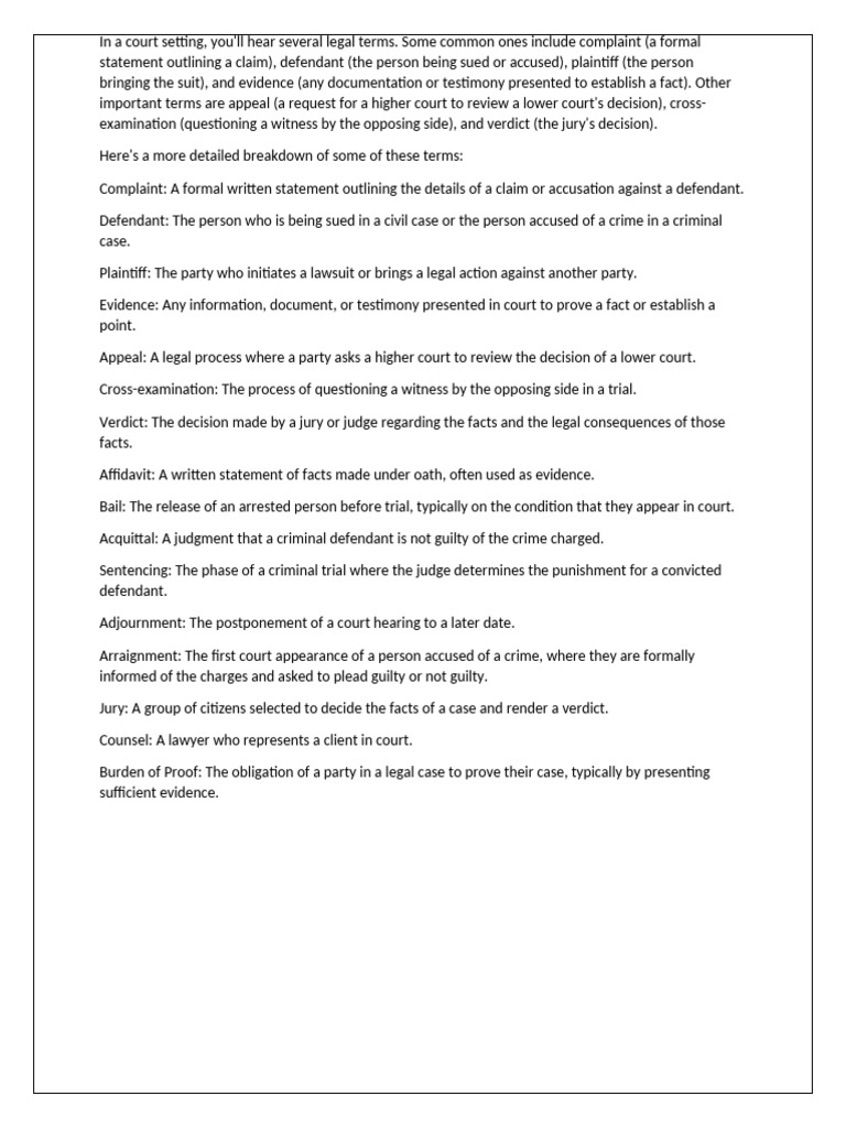 Common Legal Words | PDF