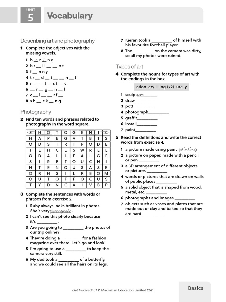 GI B1 U5 Vocabulary Basics | PDF | Linguistic Morphology | Linguistics