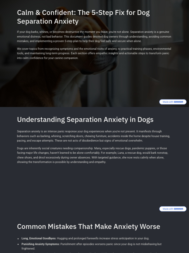 Calm and Confident the 5 Step Fix for Dog Separation Anxiety | PDF ...