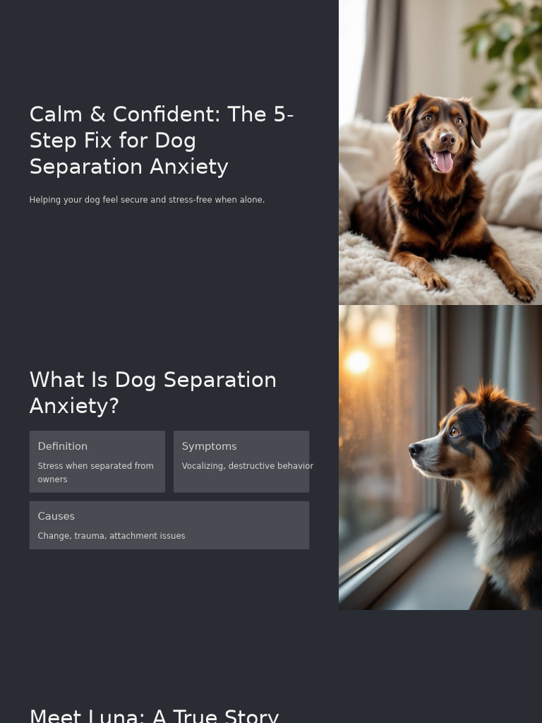 Calm and Confident The 5 Step Fix For Dog Separation Anxiety | PDF ...