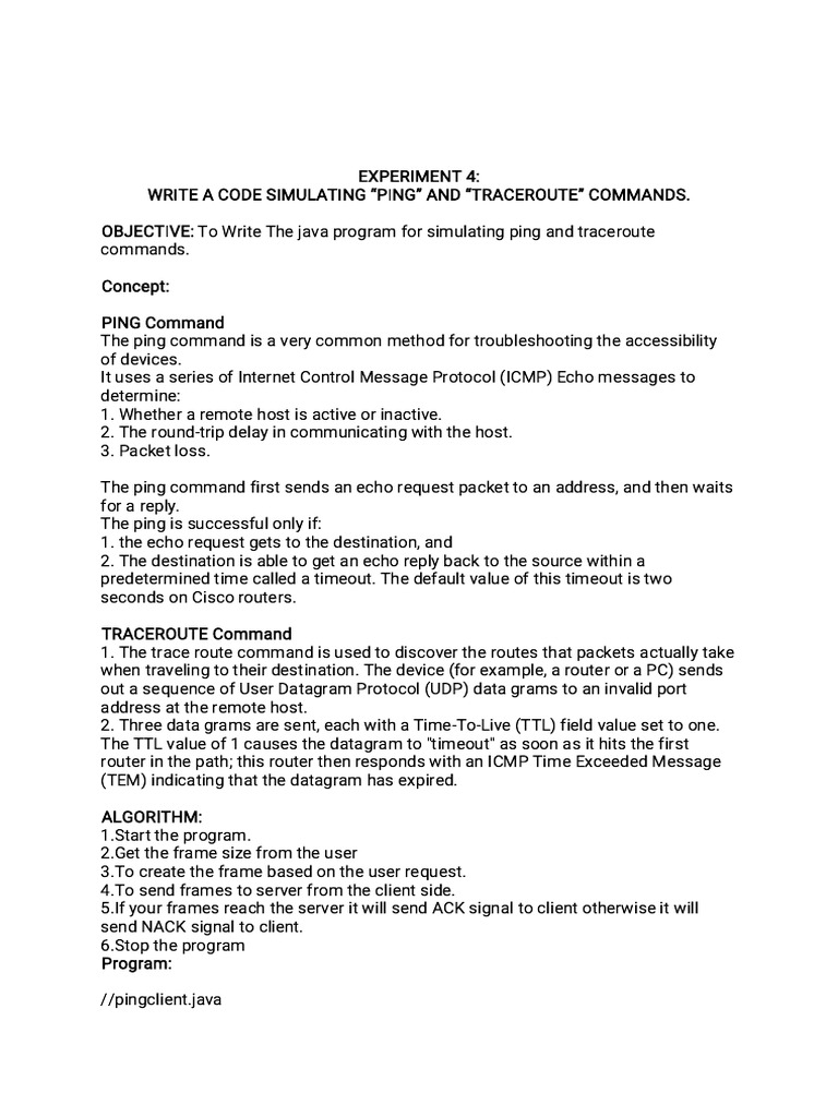 PROGRAMS CN - Removed (1) - 250402 - 221024 (1) V | PDF | Computer Engineering | Network Layer ...