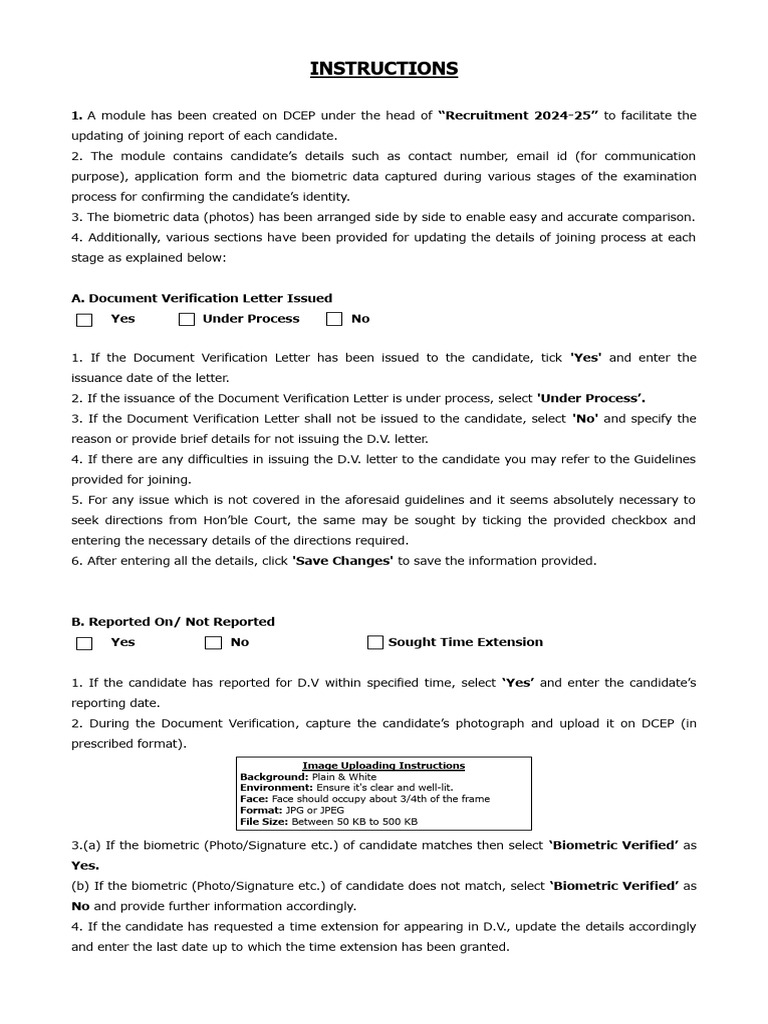 Instructions For Data Updation On DCEP | PDF | Computing