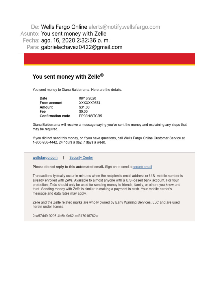 You Sent Money With Zelle | PDF