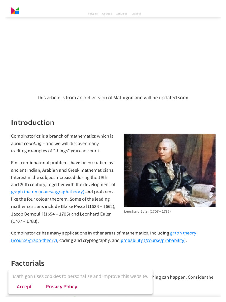 Combinatorics World Of Mathematics Mathigon Pdf Combinatorics