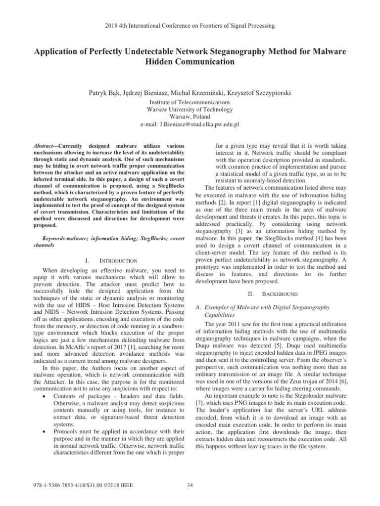 Application of Perfectly Undetectable Network Steganography Method For ...