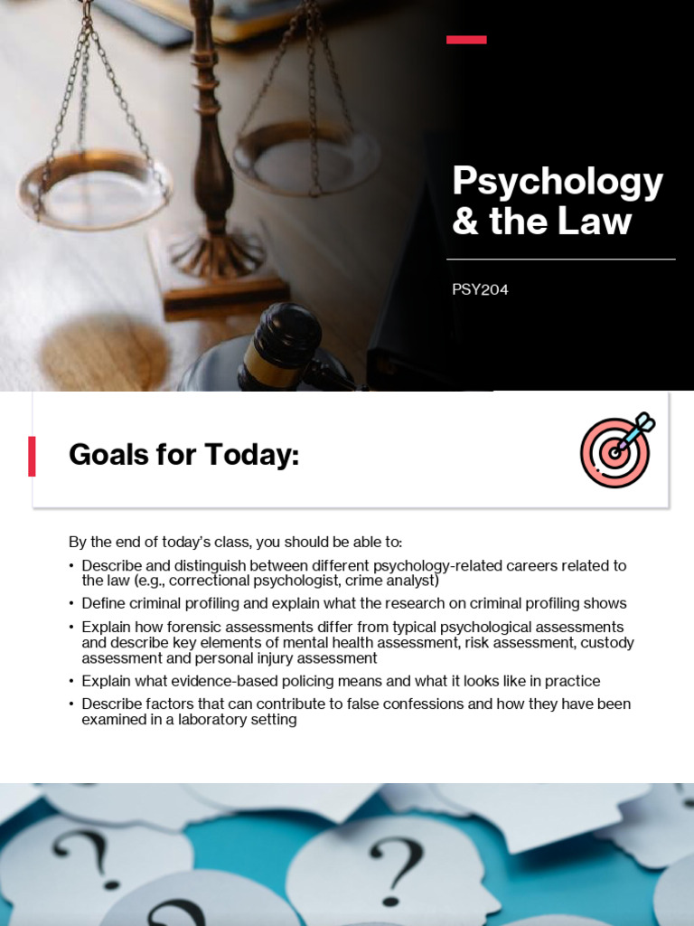 PSY204 Psychology & The Law | PDF | Offender Profiling | Clinical ...