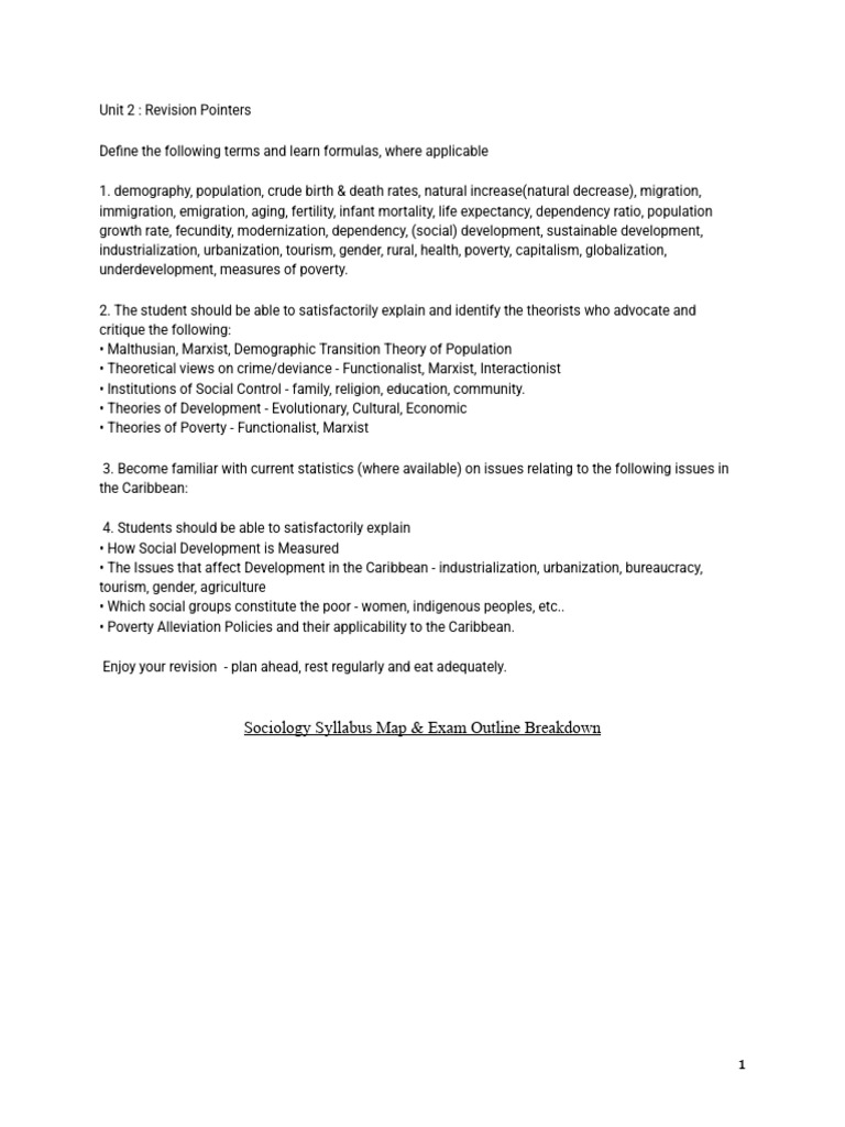 Sociology Unit 2 Workshop Material 2025 | PDF | Cost Of Living | Sociology