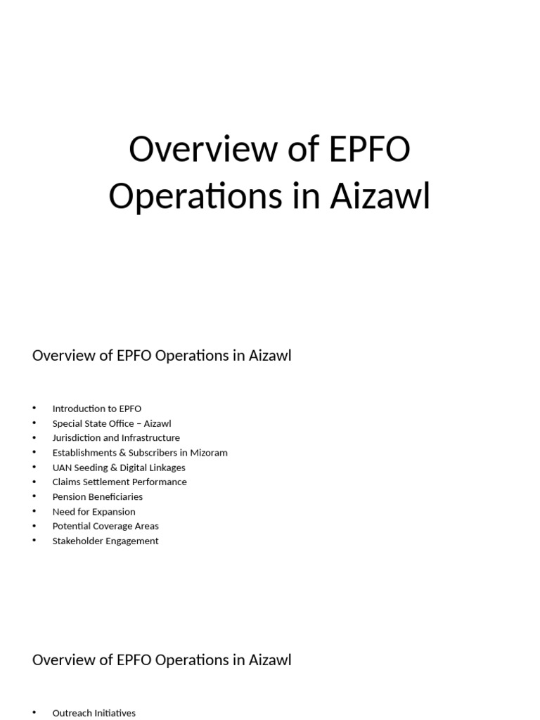 Overview of EPFO Operations in Aizawl | PDF | Business | Economies