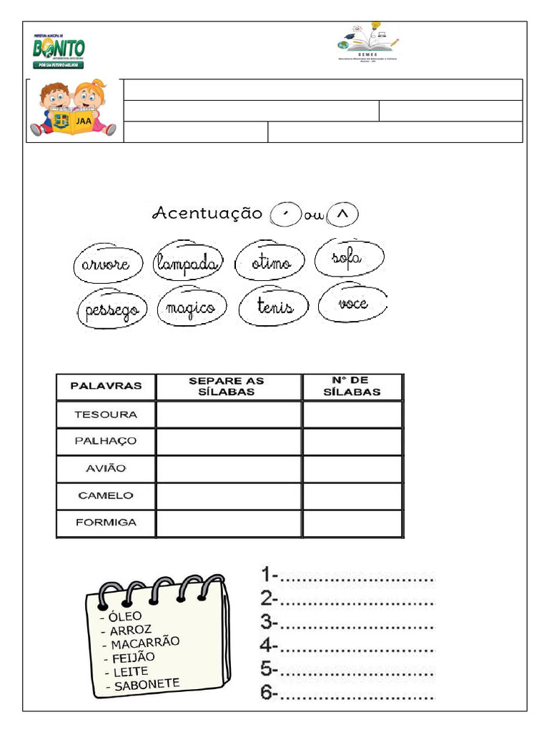 Atividades Avaliativas 3º Ano B | PDF