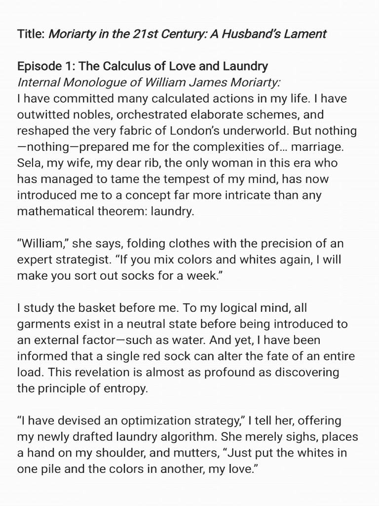 Moriarty 21st Century Comedy Drama Episode 1-4-250507 - 013920 | PDF