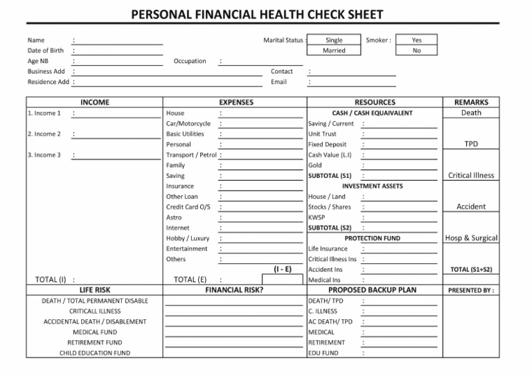 UMG - Financial Health Check Sheet Ver 1.8 01 2019 | PDF