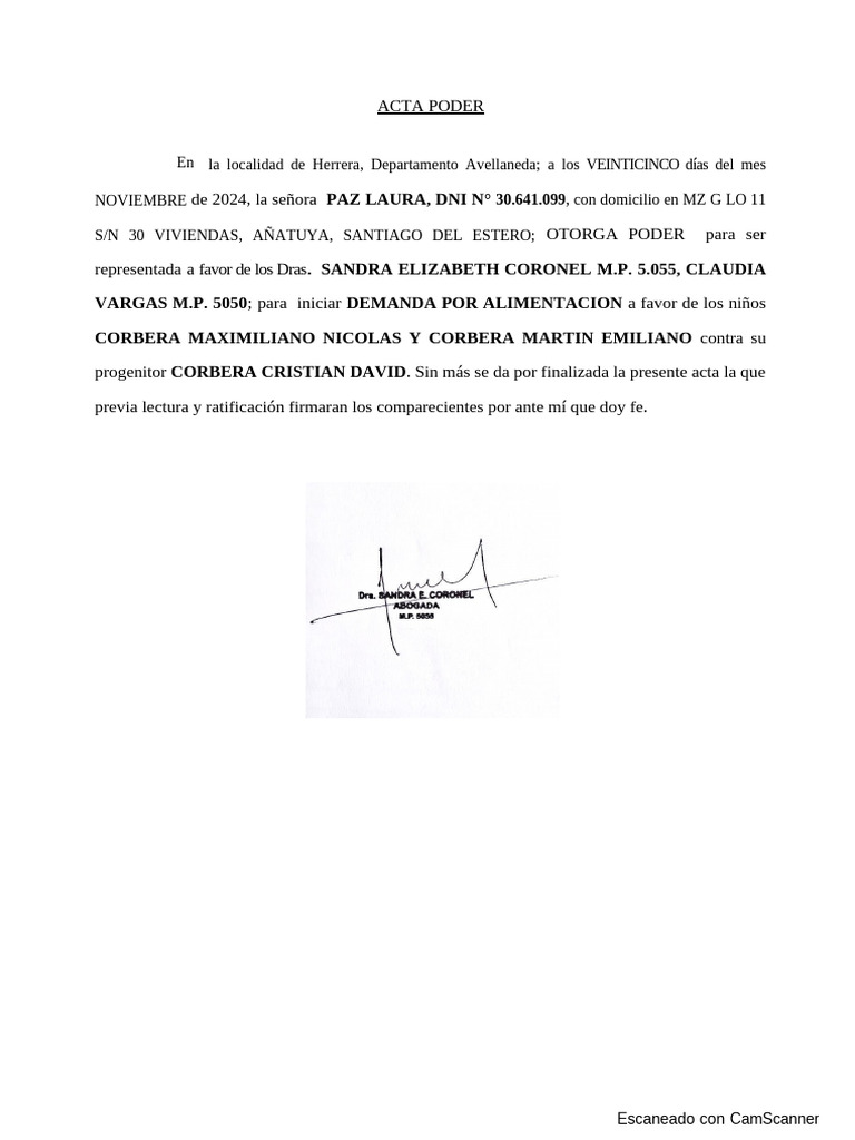 Acta Poder Laura Paz | PDF