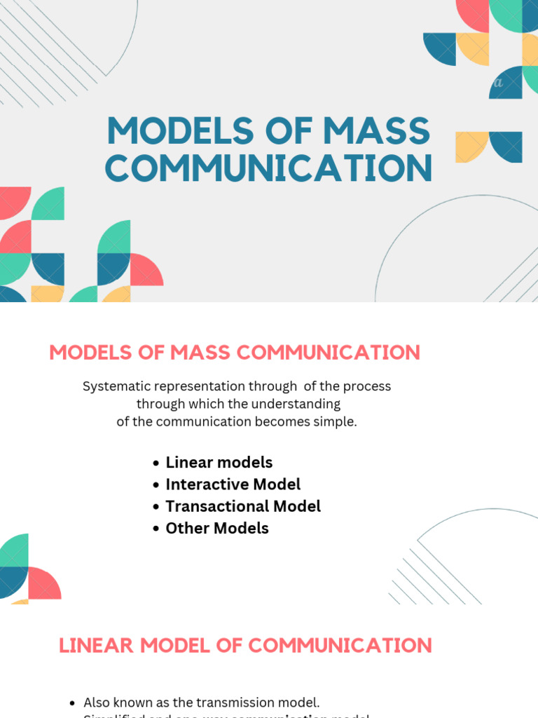 Models of Mass Communication | PDF | Communication | Human Communication