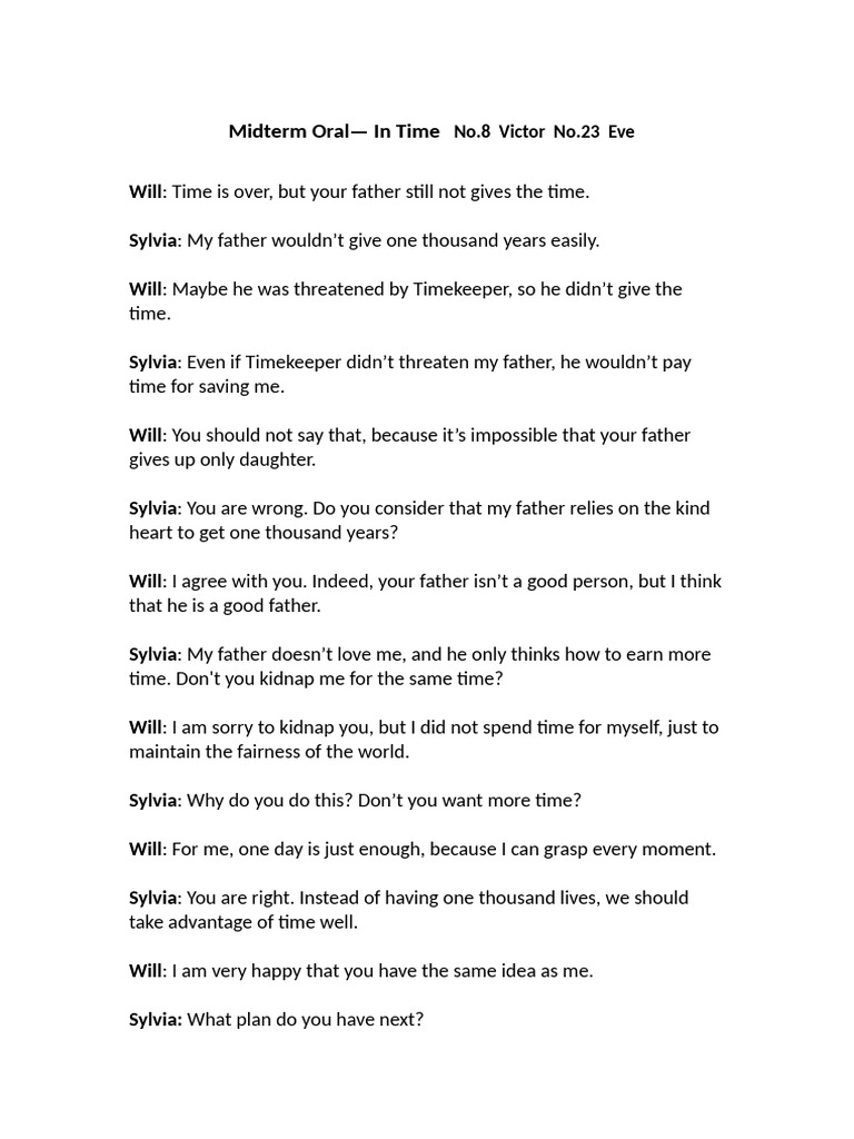 Midterm Oral-In Time | PDF