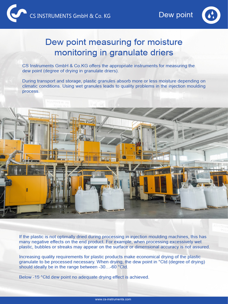 Dew Point Monitoring For Granulate Driers EN | PDF | Sensor | Calibration