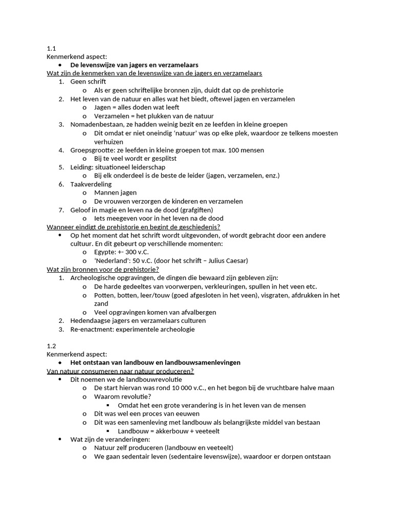 V4a Samenvatting Geschiedenis H1 + H2 | PDF