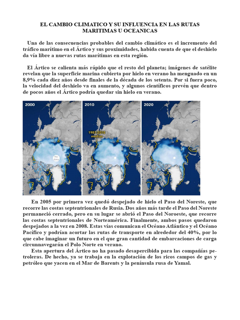 El Cambio Climatico y Su | PDF | Ártico | Pasaje del noroeste