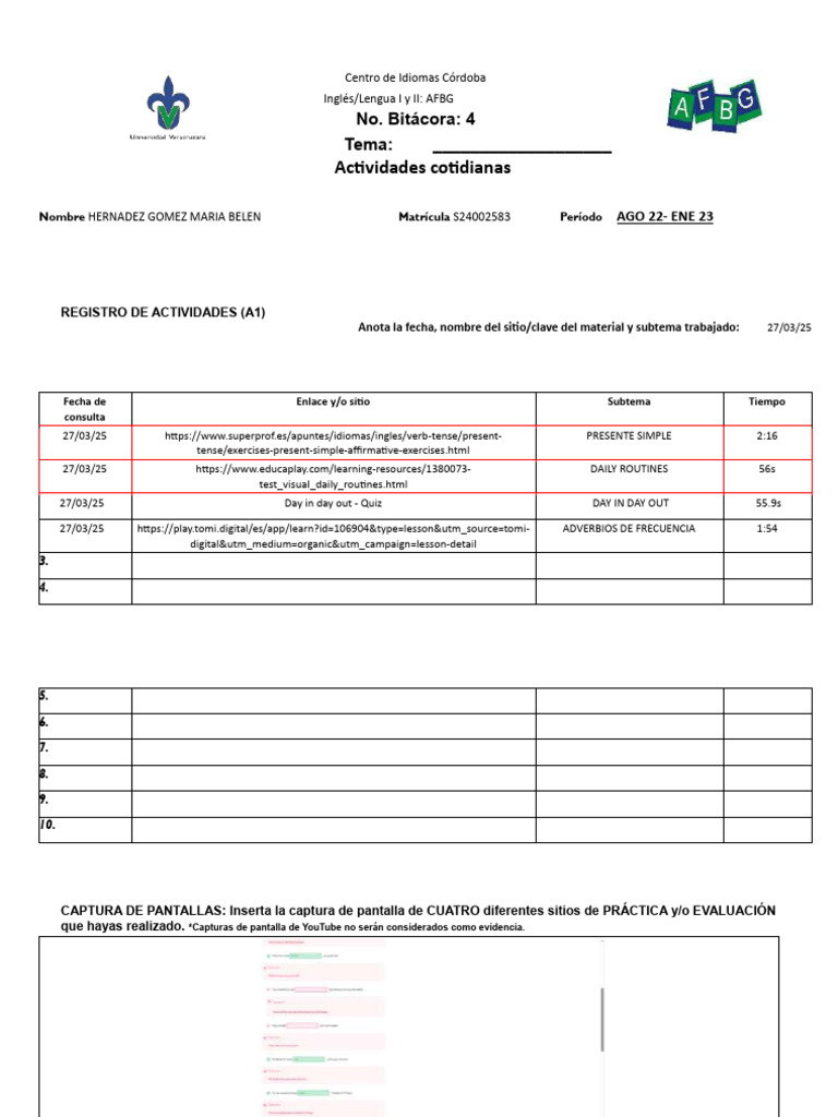 Bitacora 4 | PDF | Lingüística