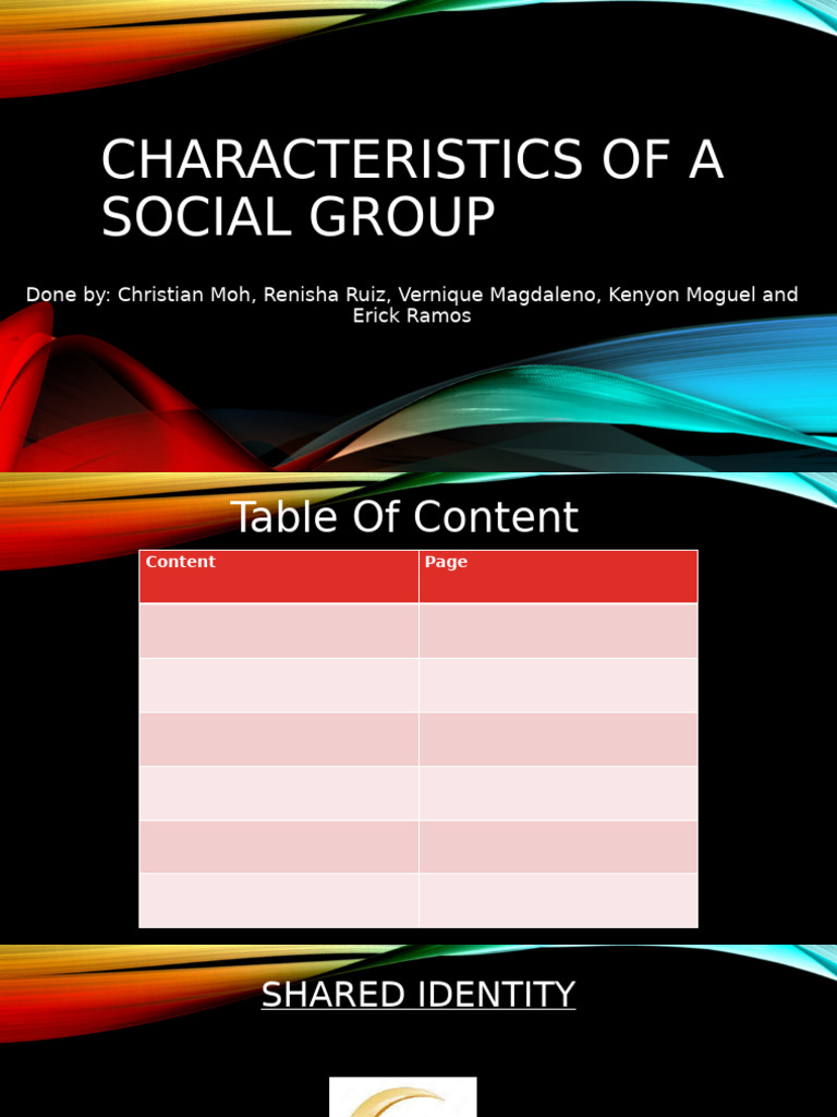 Characteristics of A Social Group | PDF