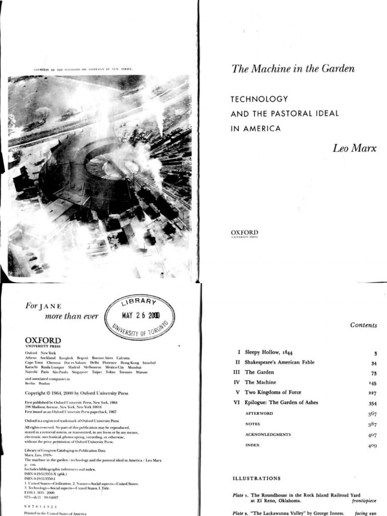 Leo Marx the Garden in the Machine Ch 1 | PDF