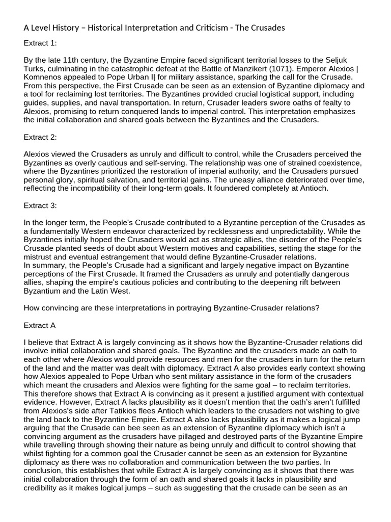 Key Players of the First Crusade | PDF | Byzantine Empire | Crusades