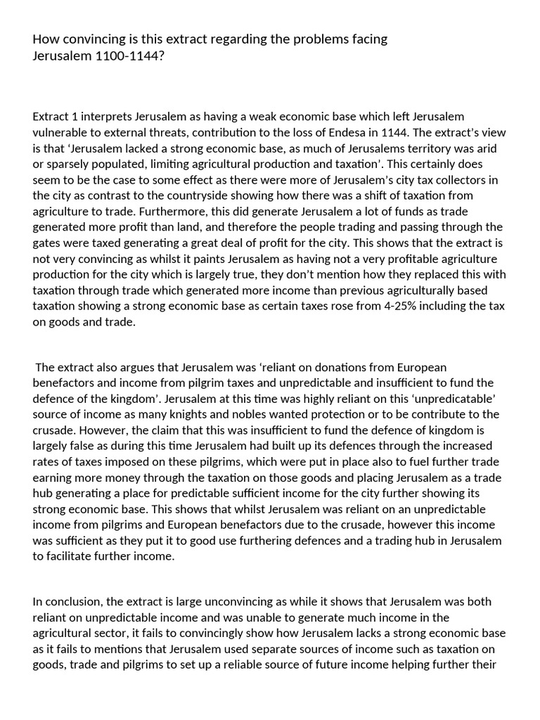 A Level Mark Scheme - Historical Criticism - One Extract | PDF | Taxes ...