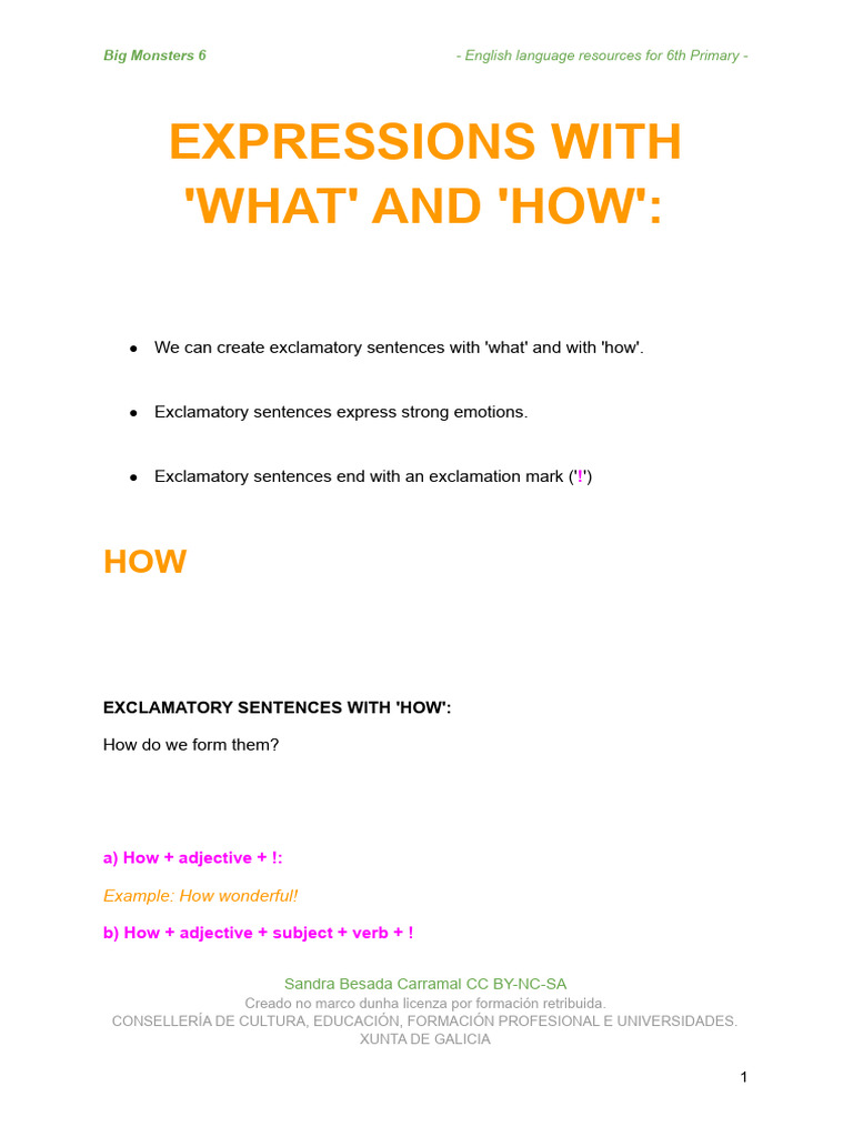 Expressions With What and How | PDF | Noun | Verb