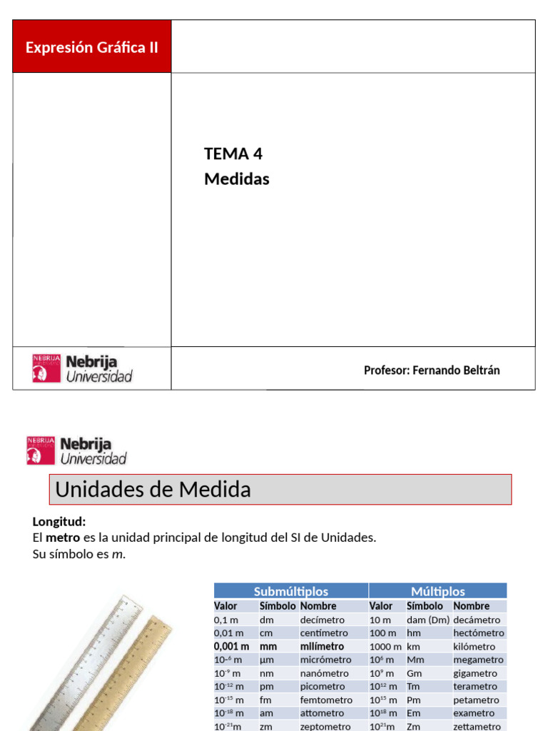 4 Presentación. Medidas | PDF | Cantidad | Unidades de medida