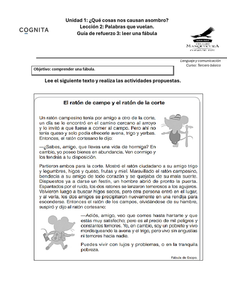 Guía 3 Fábula | PDF