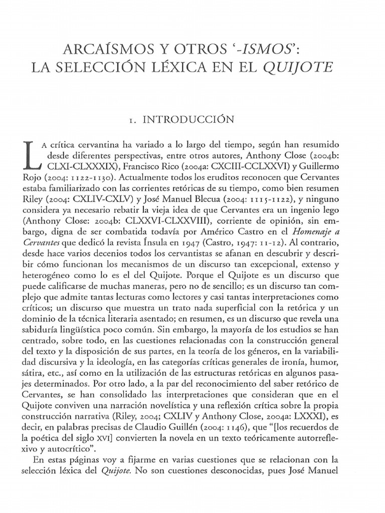 Gutierrez - Arcaísmos y Otros '-Ismos' | PDF | Don Quijote | Miguel De ...
