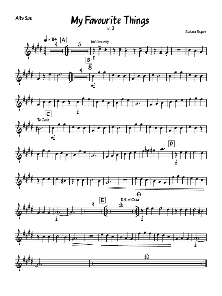 My Favourite Things V2-Alto - Sax | PDF