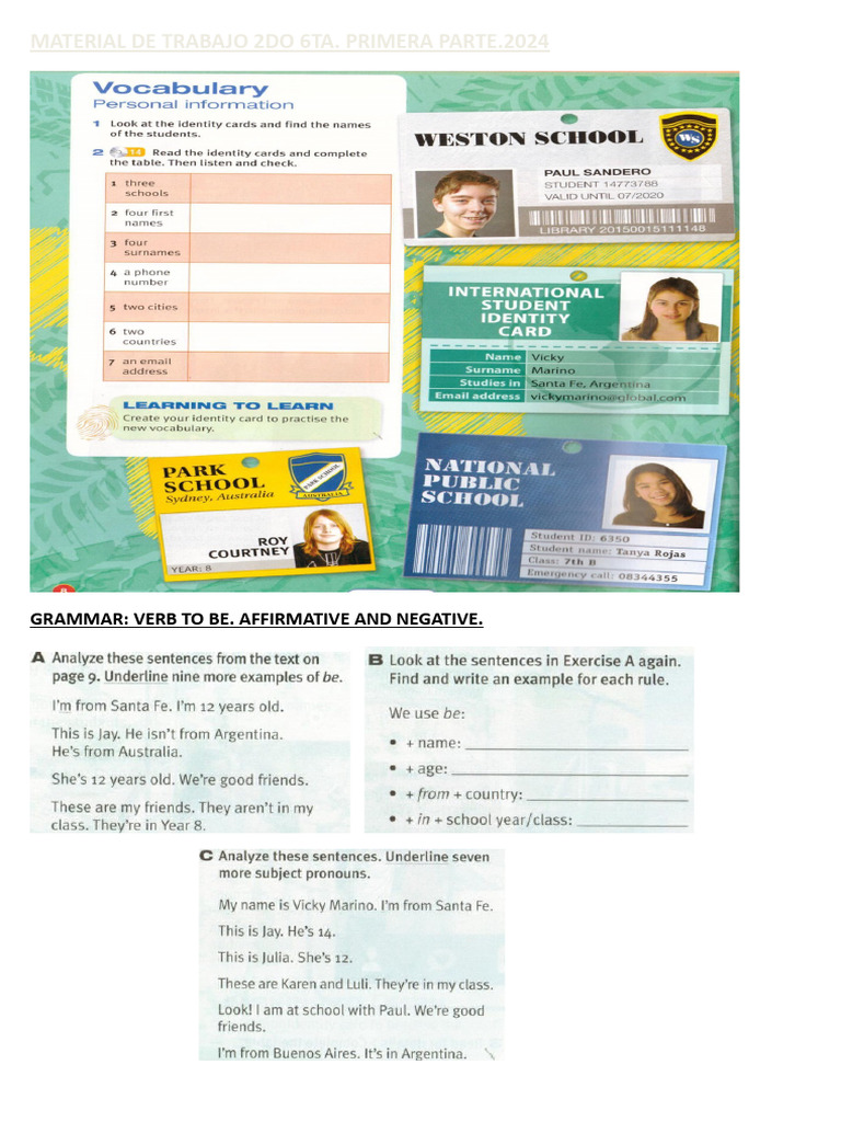 INGLÉS 2do 6ta | PDF