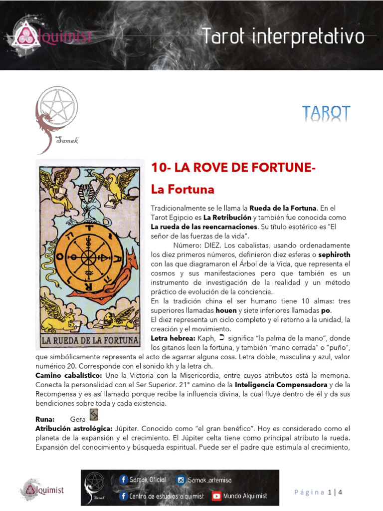 Rueda de la Fortuna en el Tarot: Significados y Ciclos | PDF | Kábala