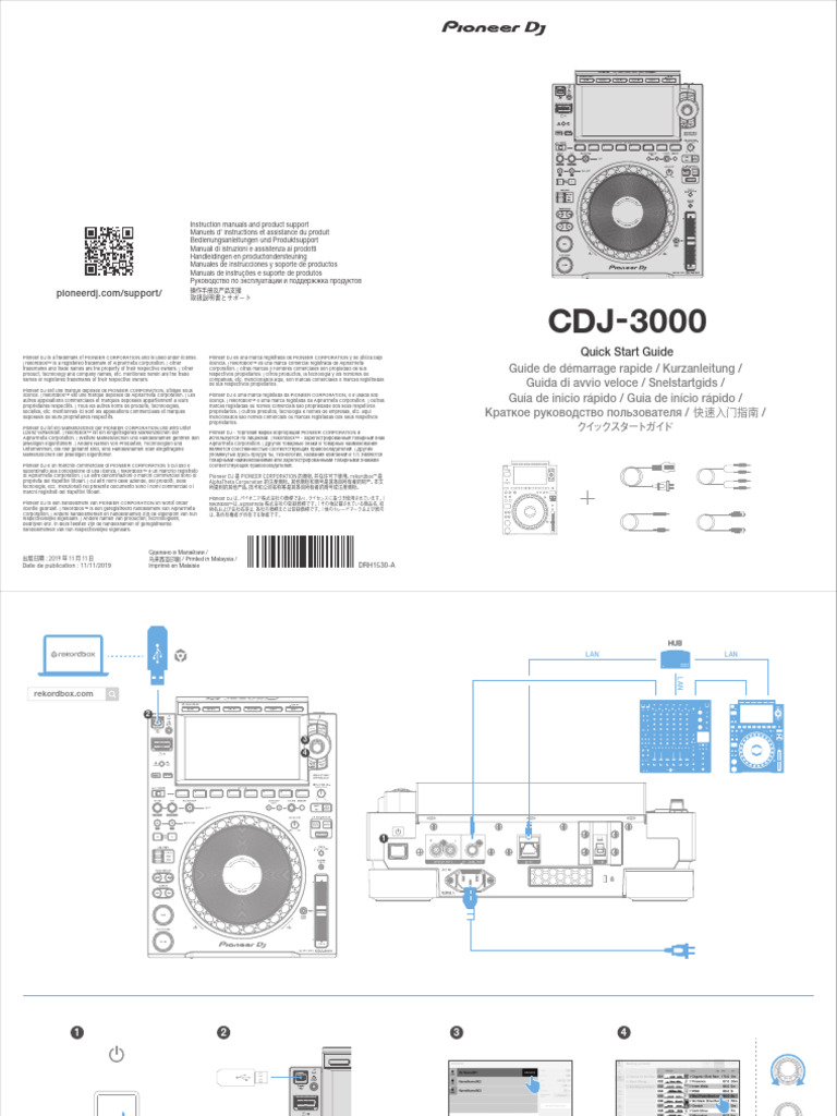 CDJ-3000_quickstart_manual_EN_FR_DE_IT_NL_ES_PT_RU_ZH_HANS_JA | PDF