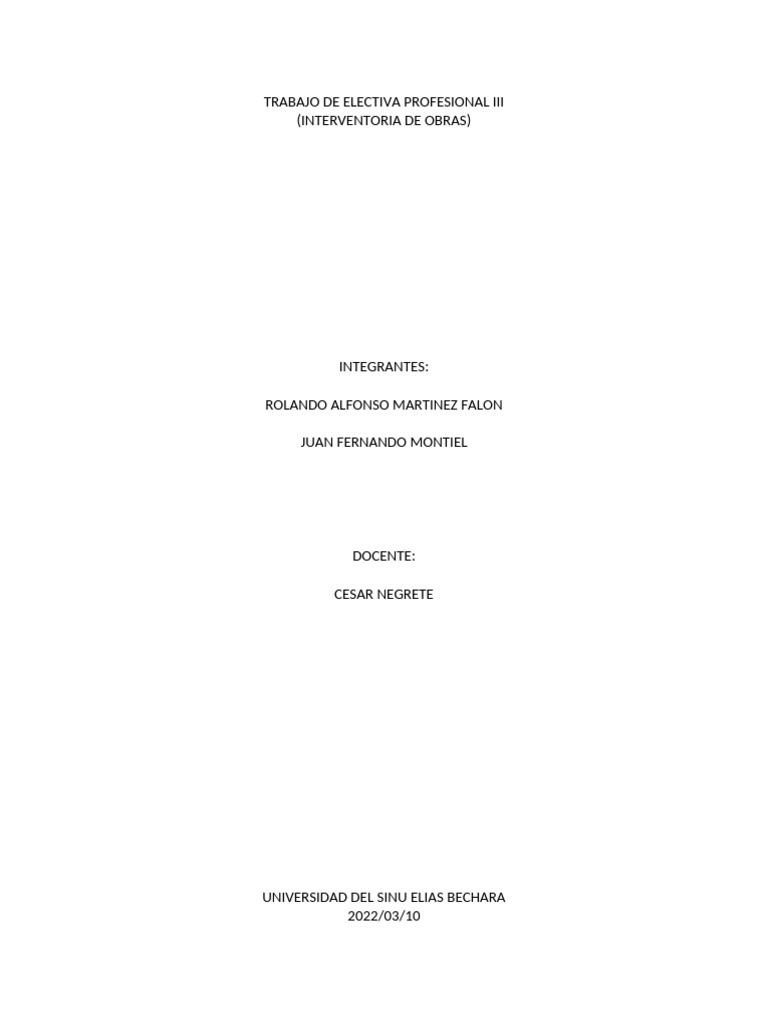 Trabajo de Electiva Profesional Iii | PDF