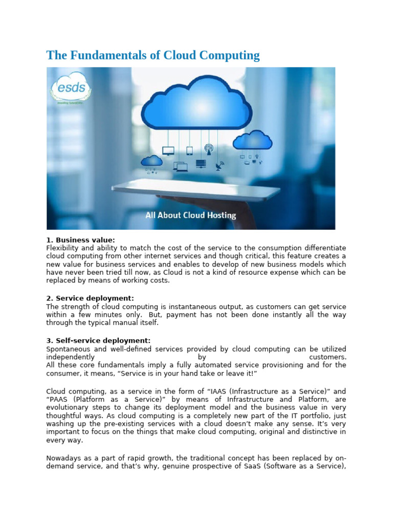 Cloud Computing Fundamentals Explained | PDF | Cloud Computing ...