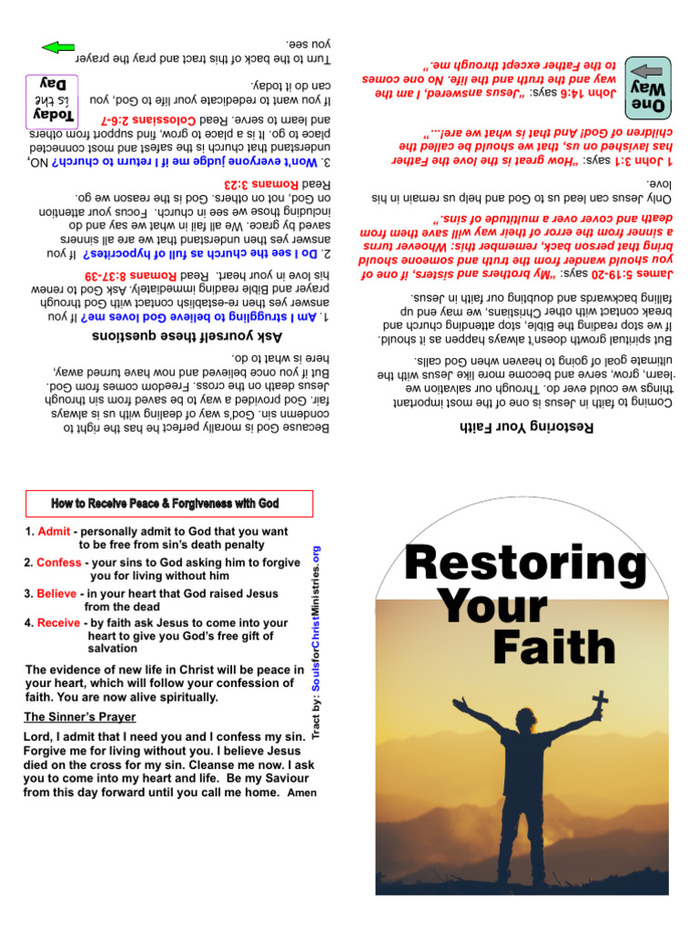 Restoring Your Faith All On One Page With Info Space | PDF | Jesus ...