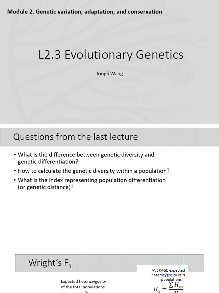 Evolutionary Genetics Overview | PDF | Natural Selection | Evolution
