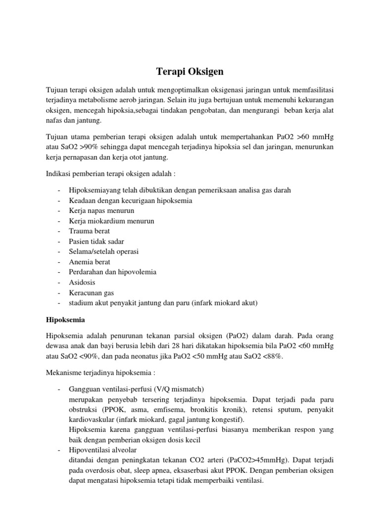 Terapi Oksigen | PDF