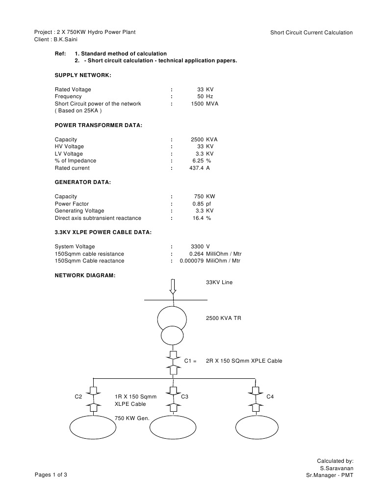Short Circuit Calculation | PDF
