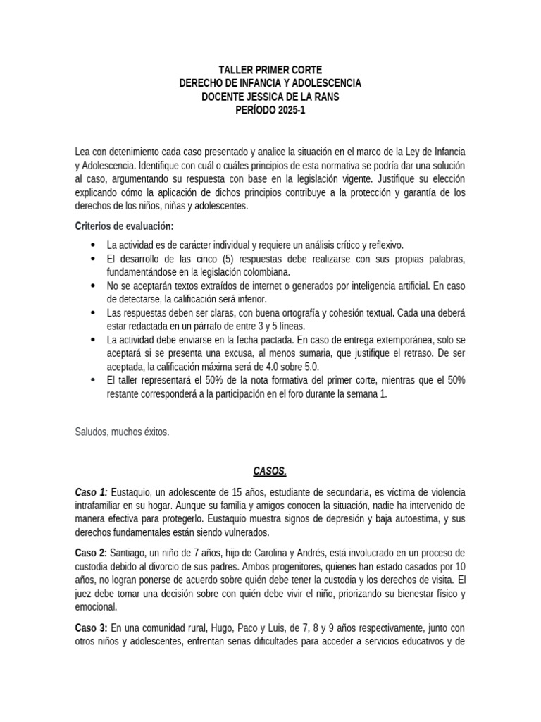 TALLER 1 - INFANCIA 5C | PDF